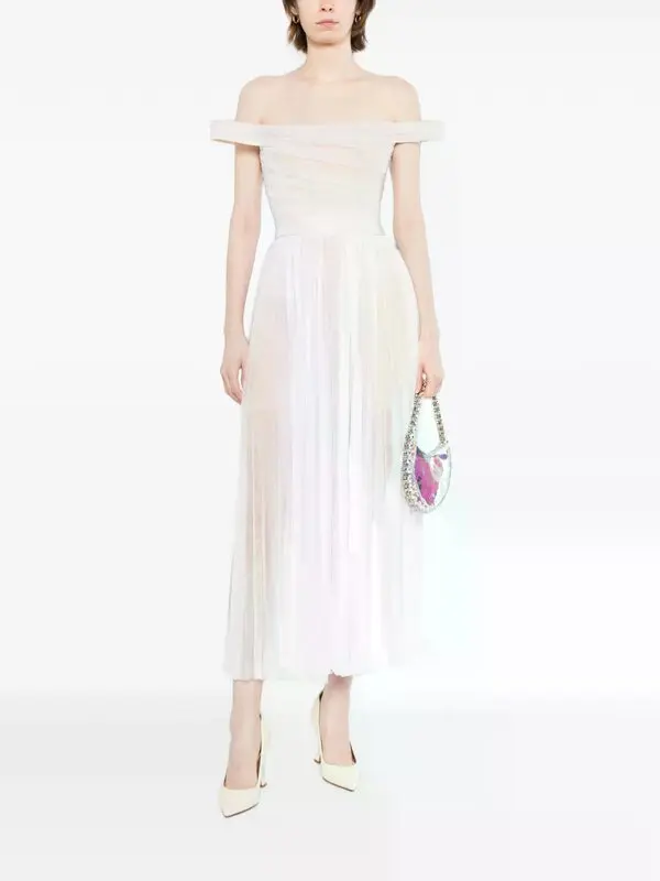 MONTSAND Off-shoulder Pleated Midi Dress
