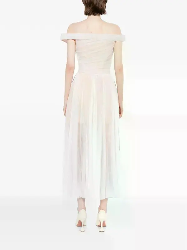 MONTSAND Off-shoulder Pleated Midi Dress