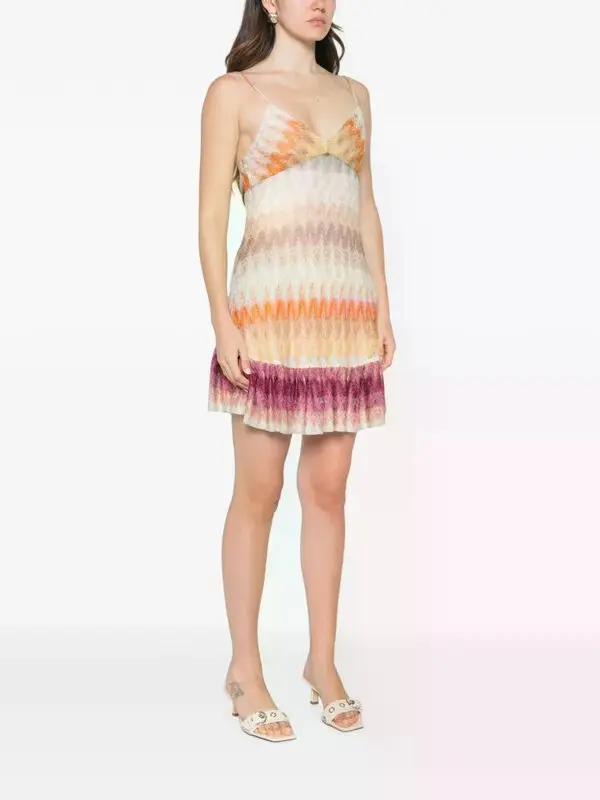 Missoni Zigzag-knit Ruffled Mini Dress