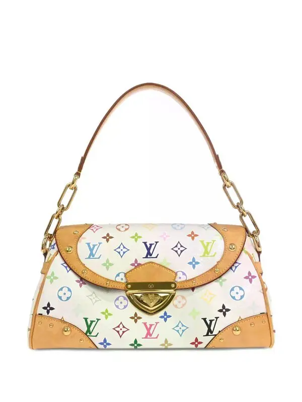 LOUIS VUITTON Takashi Murakami 2008 Monogram Beverly Shoulder Bag - White
