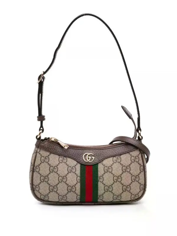 Gucci 2016-2026 Mini Gg Supreme Web Ophidia Crossbody Bag - Neutrals