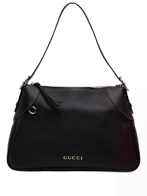 Gucci 2016-2026 Medium Calfskin Gg Emblem Shoulder Bag - Black