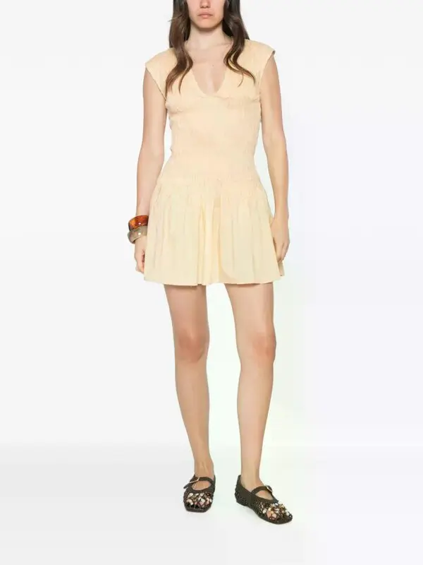 Faithfull The Brand Carmen Shirred-bodice Mini Dress