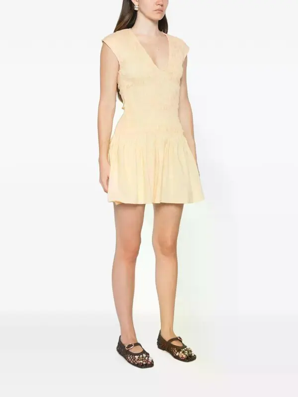 Faithfull The Brand Carmen Shirred-bodice Mini Dress