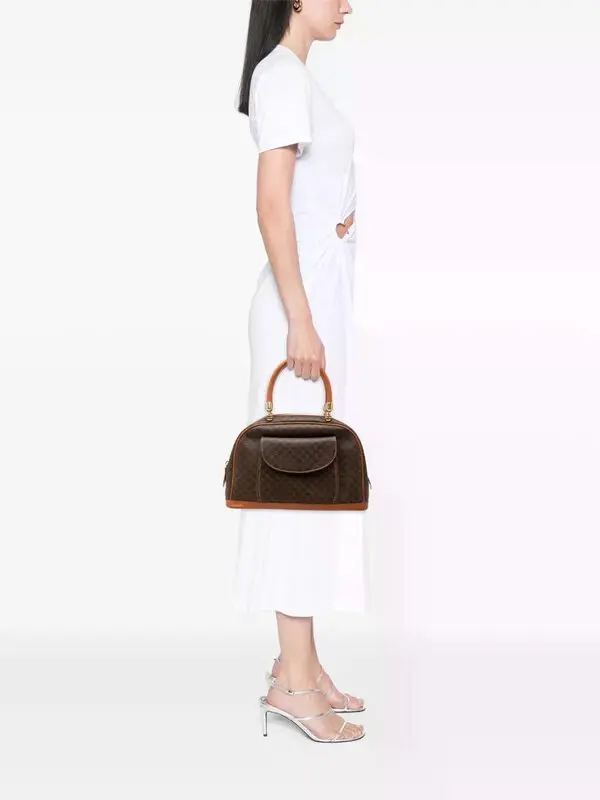 Celine 2000 Macadam Coated Canvas Handbag - Brown