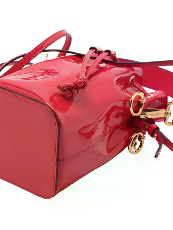 Fendi 2000 Mini Patent Mon Tresor Bucket Bag Satchel