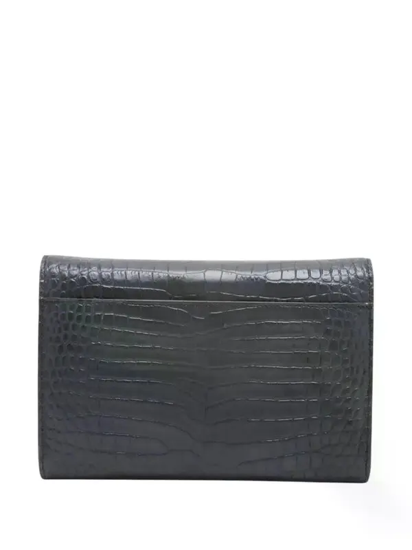 JIMMY CHOO Crocodile Embossed Leather Varenne Chain Crossbody Bag - Blue