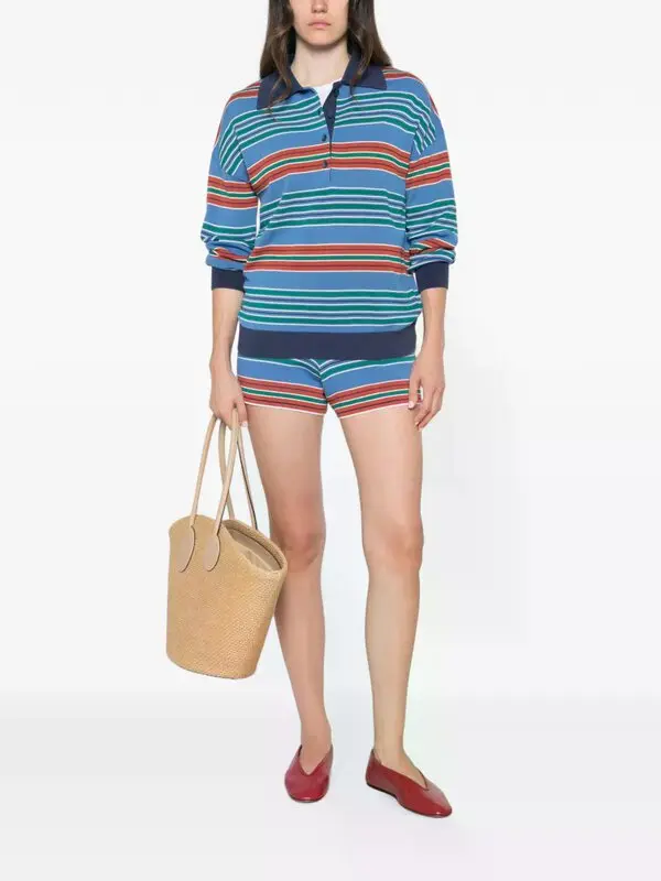 Faithfull The Brand Striped Oversized Polo Shirt