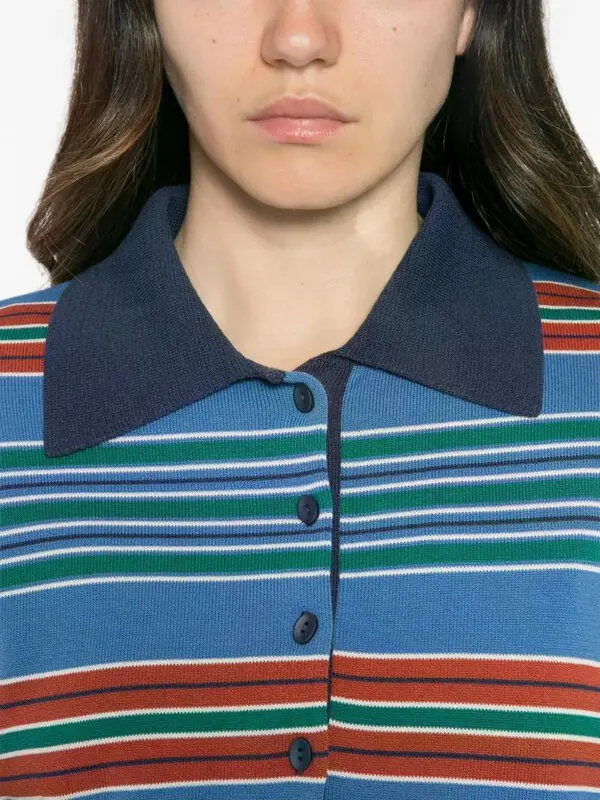 Faithfull The Brand Striped Oversized Polo Shirt