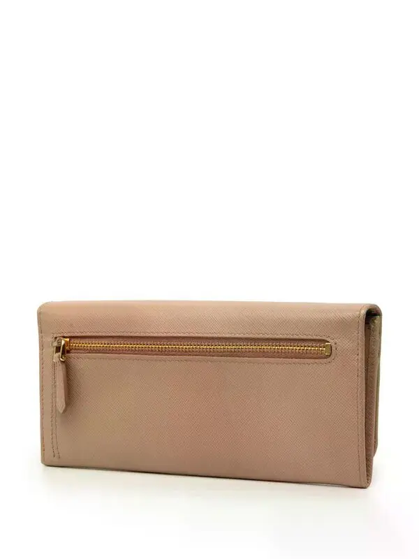 Prada 2010-2026 Saffiano Bow Continental Wallet Long Wallets