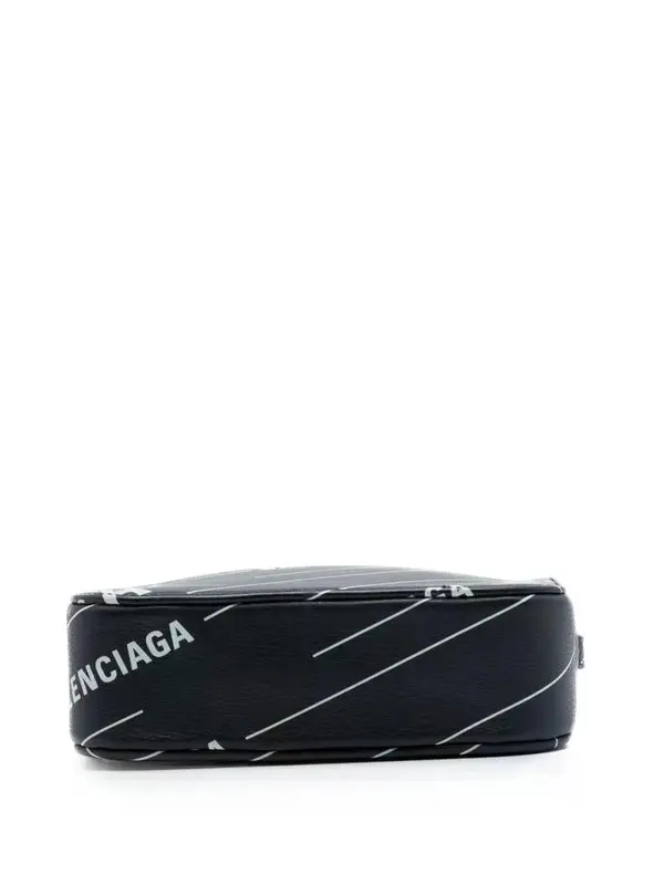 Balenciaga Leather Logo Print Camera Bag Xs