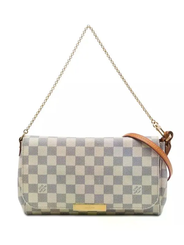 LOUIS VUITTON 2014 Damier Azur Favorite Mm Satchel - White