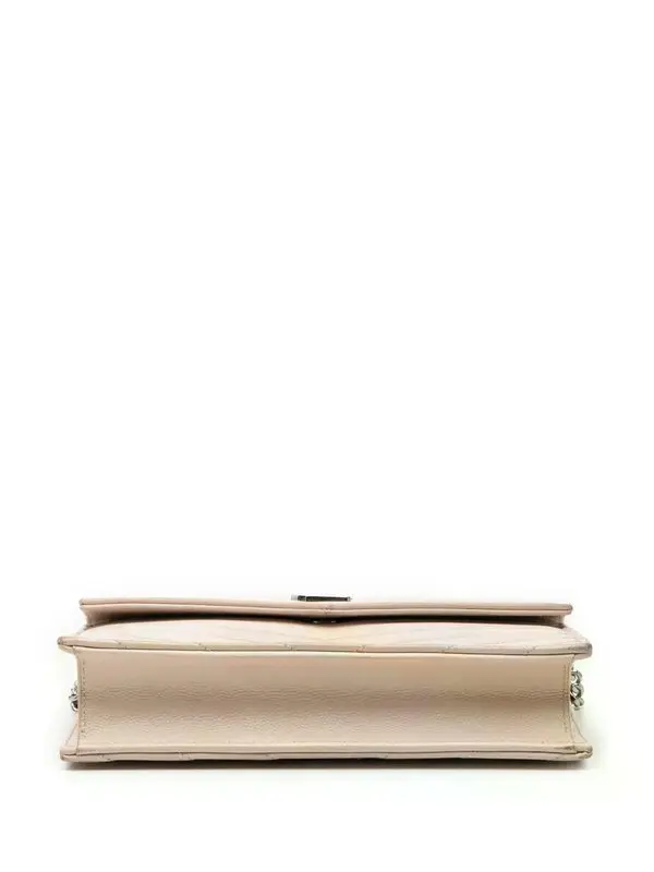 Saint Laurent Quilted Chevron Cassandre Envelope Chain Wallet Crossbody Bag - Brown