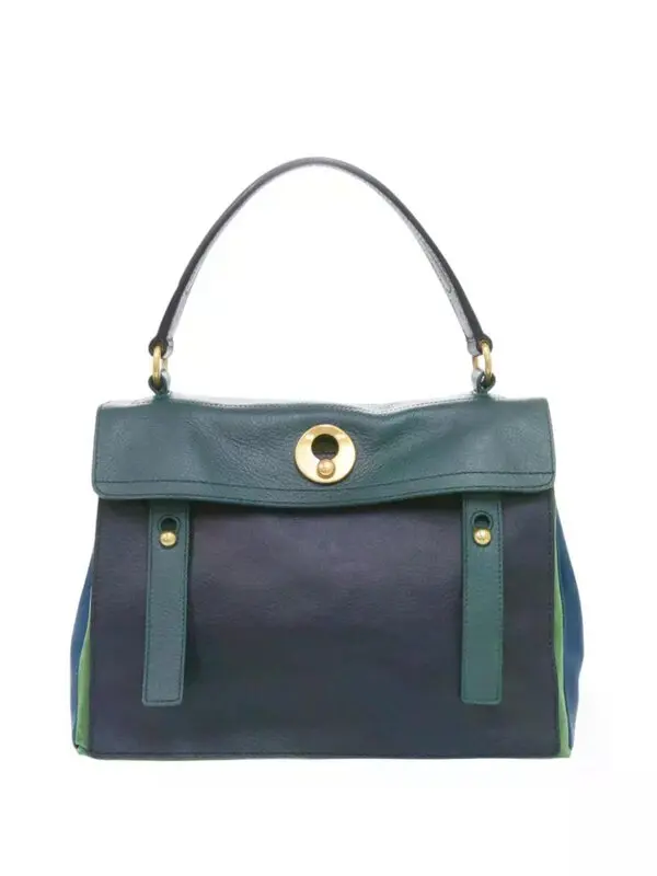 Saint Laurent 2000-2015 Medium Tricolor Leather Muse Two Satchel
