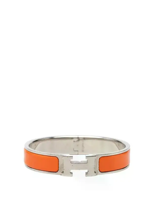 Hermès 2000-2026 Narrow Enamel Clic H Bracelet Pm Costume Bracelet - Silver