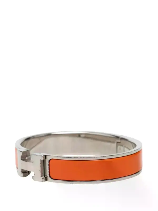 Hermès Enamel & Palladium-plated Clic H Bracelet