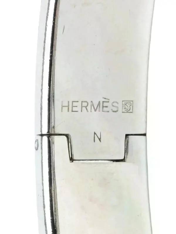 Hermès Enamel & Palladium-plated Clic H Bracelet