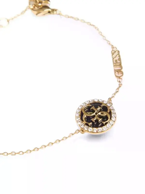 Guess Crystal-embellished Logo-plaque Bracelet