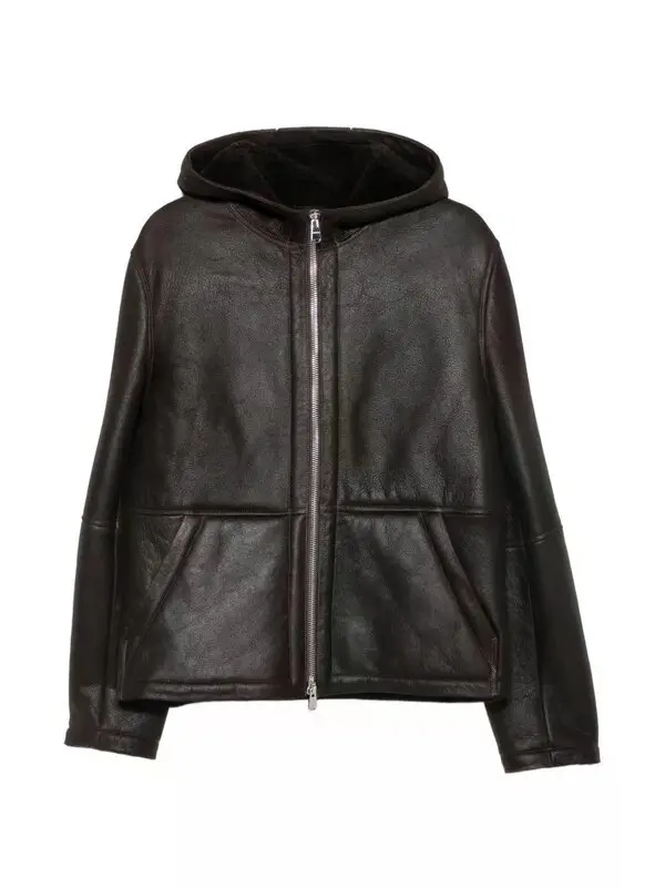 DONDUP Hooded Shearling Jacket - Brown
