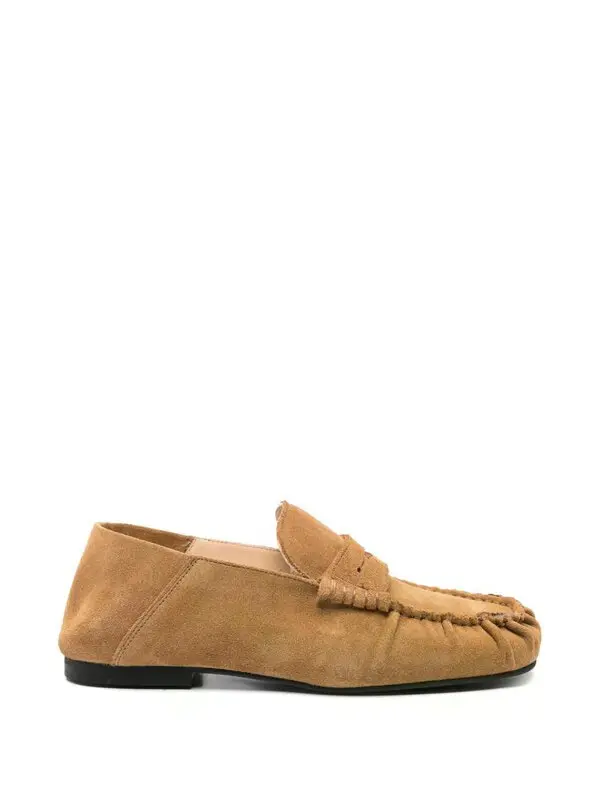 ALOHAS Suede Slip-on Mules With Gathered Detailing - Brown