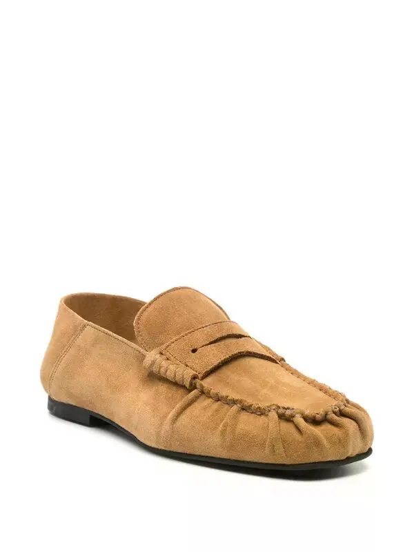 ALOHAS Suede Slip-on Mules With Gathered Detailing - Brown
