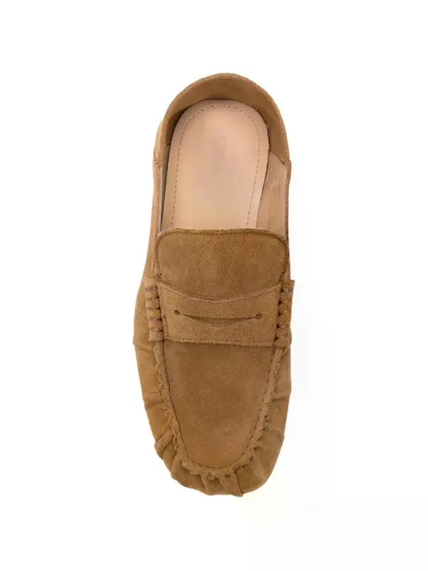ALOHAS Suede Slip-on Mules With Gathered Detailing - Brown