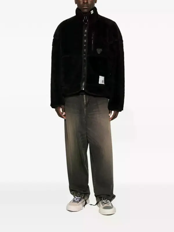 Mihara Yasuhiro Fleece Zip-up Jacket - Black