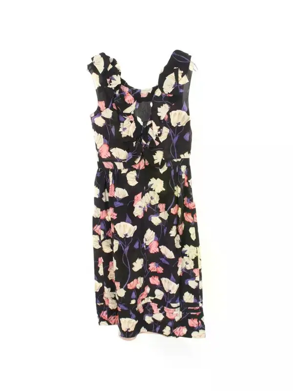 Prada Floral Print Frill Mini Dress