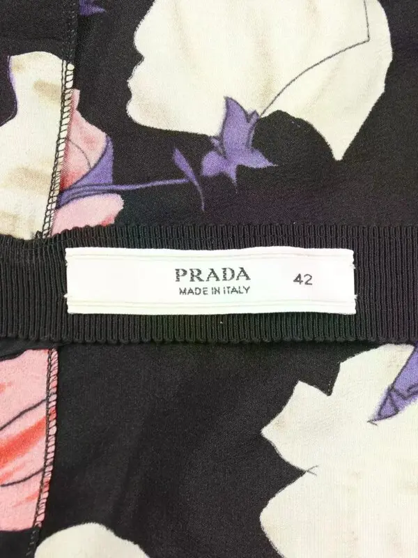 Prada Floral Print Frill Mini Dress