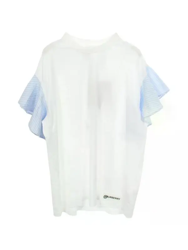 Burberry 2010s Ruffled-sleeve T-shirt - White