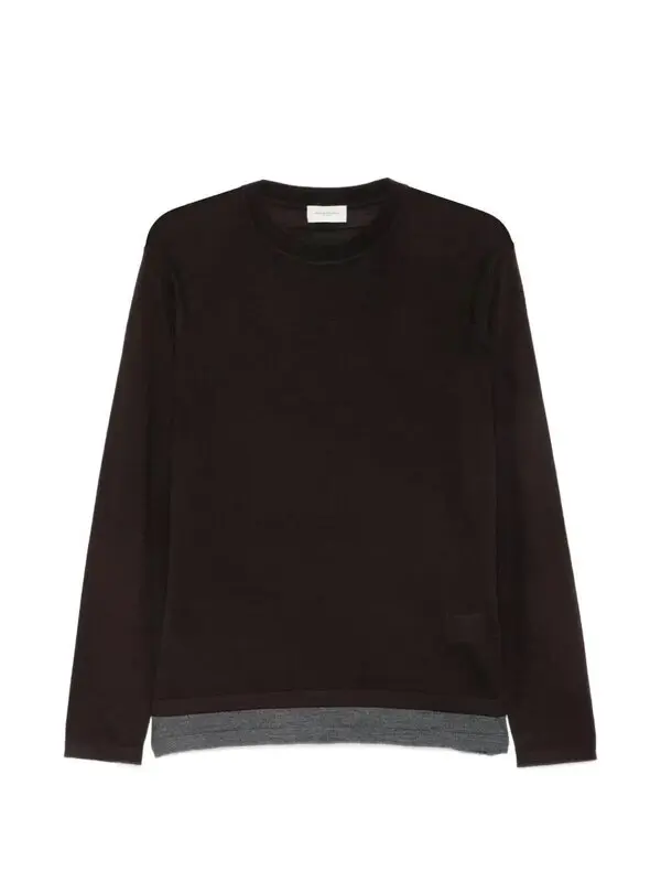 PAOLO PECORA Crew-neck Long-sleeve Knit - Brown