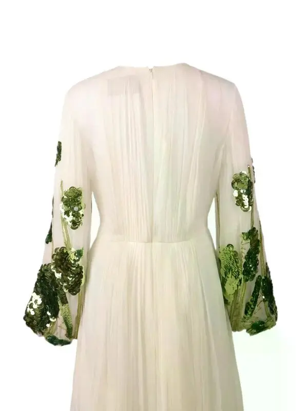 Valentino Garavani Embellished Pleated Maxi Dress