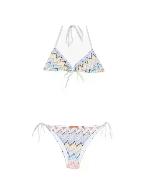 Missoni Zigzag-knit Triangle Bikini