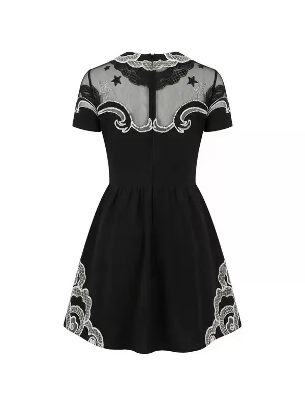 Valentino Garavani Bead-embellished Tulle-panel Mini Dress