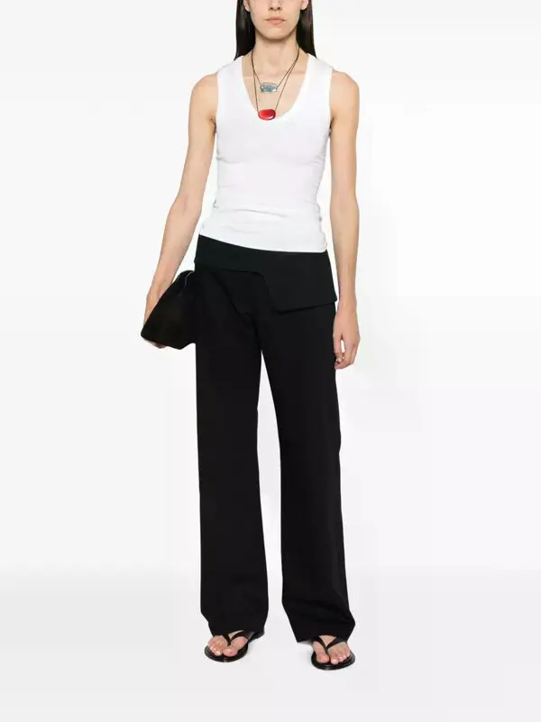 ST. AGNI Belt Detail Straight Leg Trousers