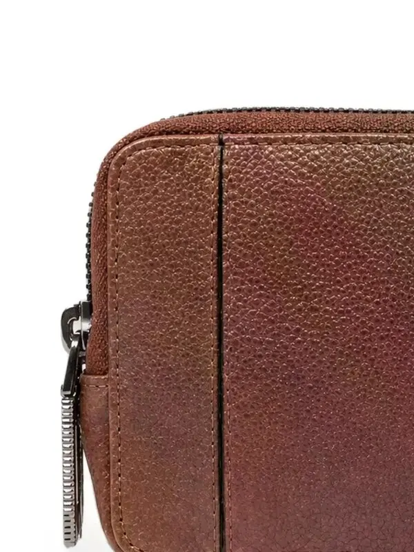 PIQUADRO Logo-embossed Pebbled-leather Clutch Bag