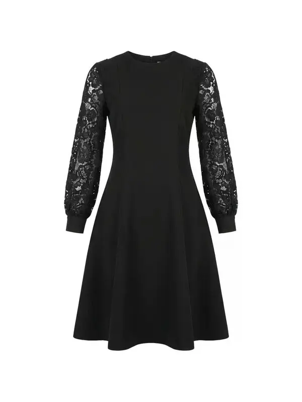 Valentino Garavani Lace-sleeve Mini Dress - Black
