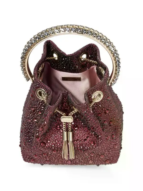 JIMMY CHOO Bon Bon Bucket Bag With Crystal Handle