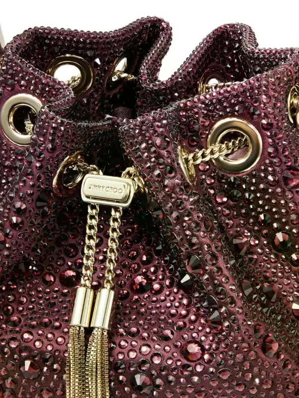 JIMMY CHOO Bon Bon Bucket Bag With Crystal Handle