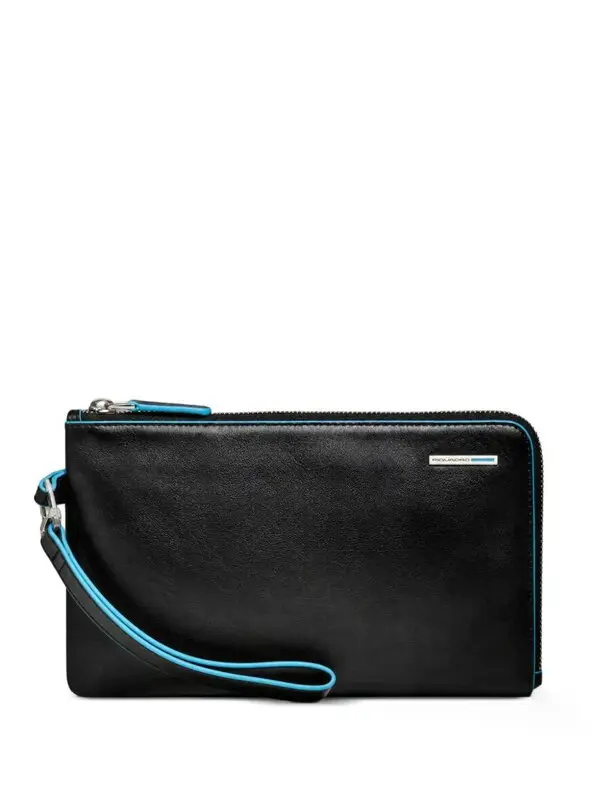 PIQUADRO Logo-plaque Wristlet-strap Clutch Bag