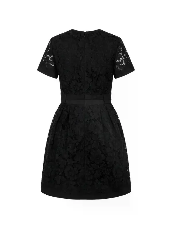 Valentino Garavani Lace Overlay Belted Dress