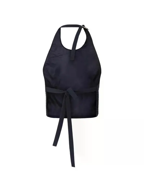 Pinko Rhinestone-embellished Halterneck Top - Blue