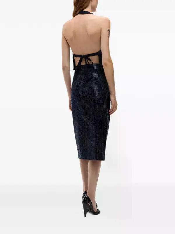 Pinko Rhinestone Embellished Halterneck Top - Blue
