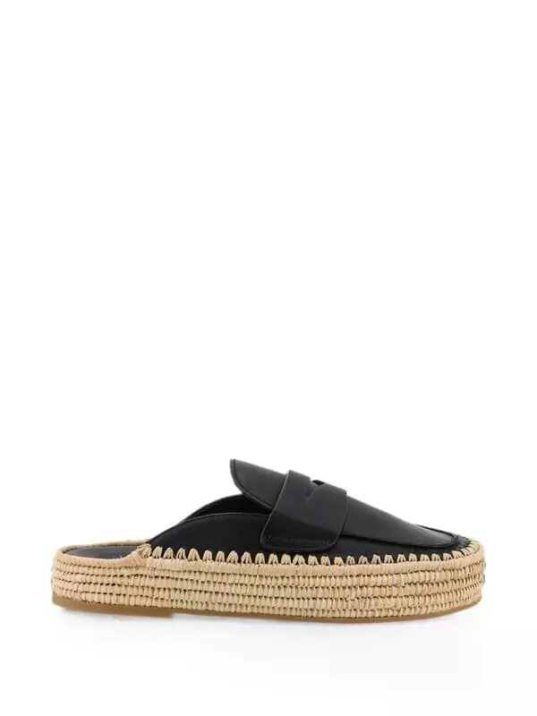 PALOMA BARCELO Belinda Raffia-platform Mules - Black