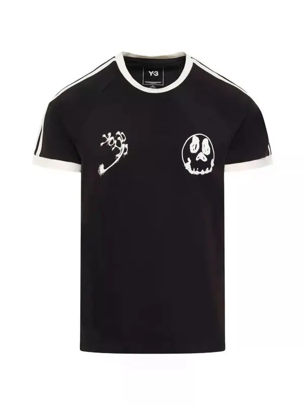 Y3 Skull-print 3-stripes T-shirt