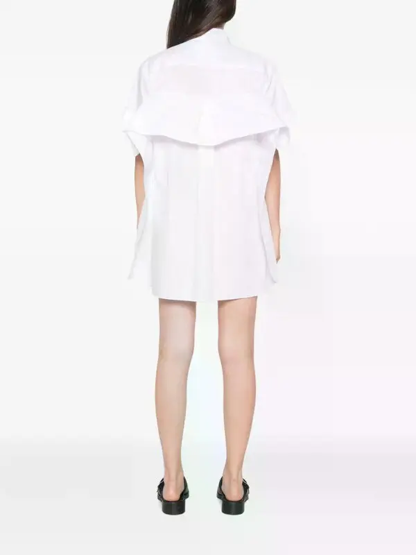 Sacai Ruffled-detail Short-sleeve Mini Dress
