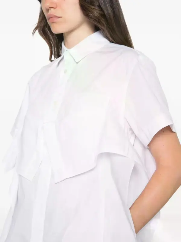 Sacai Ruffled-detail Short-sleeve Mini Dress