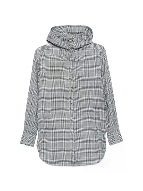 Kiton Check-pattern Hooded Shirt