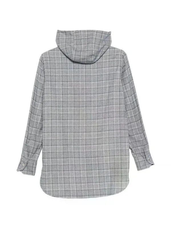 Kiton Check-pattern Hooded Shirt