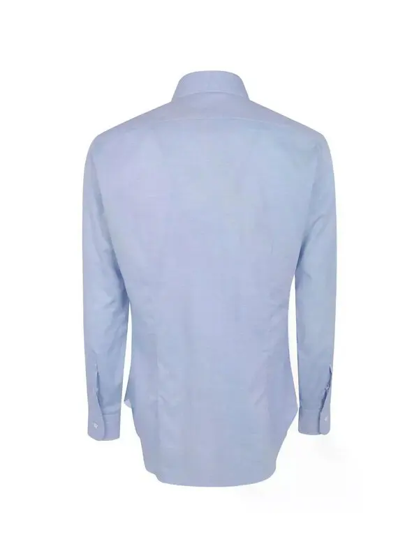 BARBA NAPOLI Herringbone-weave Long-sleeve Shirt